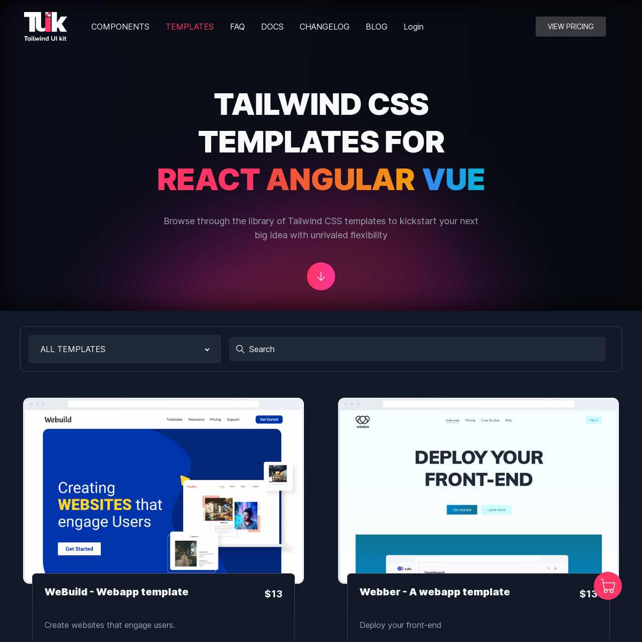 Top Tailwind CSS Template Sites TailTemplate